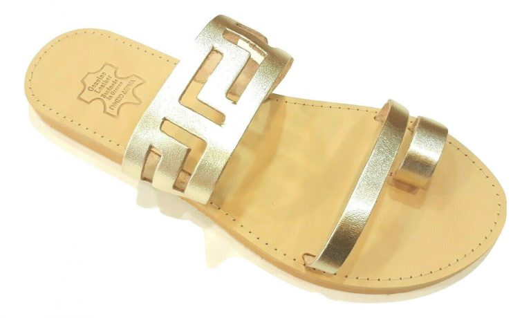 Aegina - Greek Handmade Leather Gladiator Black Sandals - Ancient Greek ...