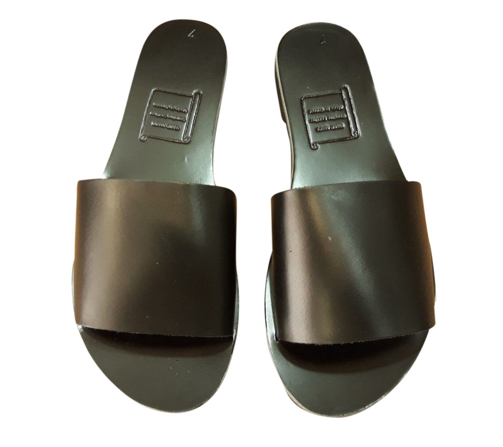 Galene - Greek Handmade Sandals, Summer Slide - Ancient Greek Leather ...